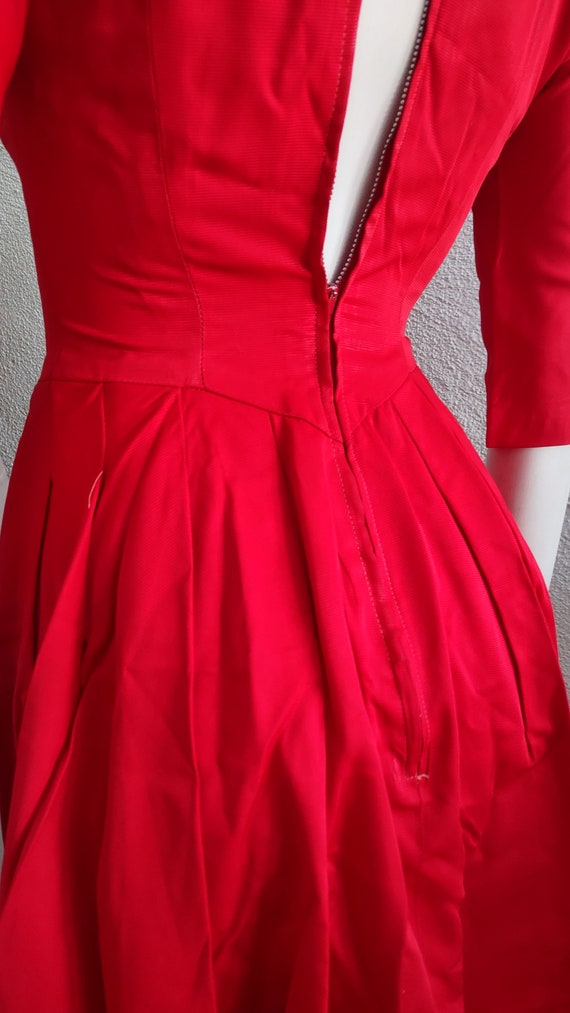 Vintage Bright Red 1950s Dress - Gem