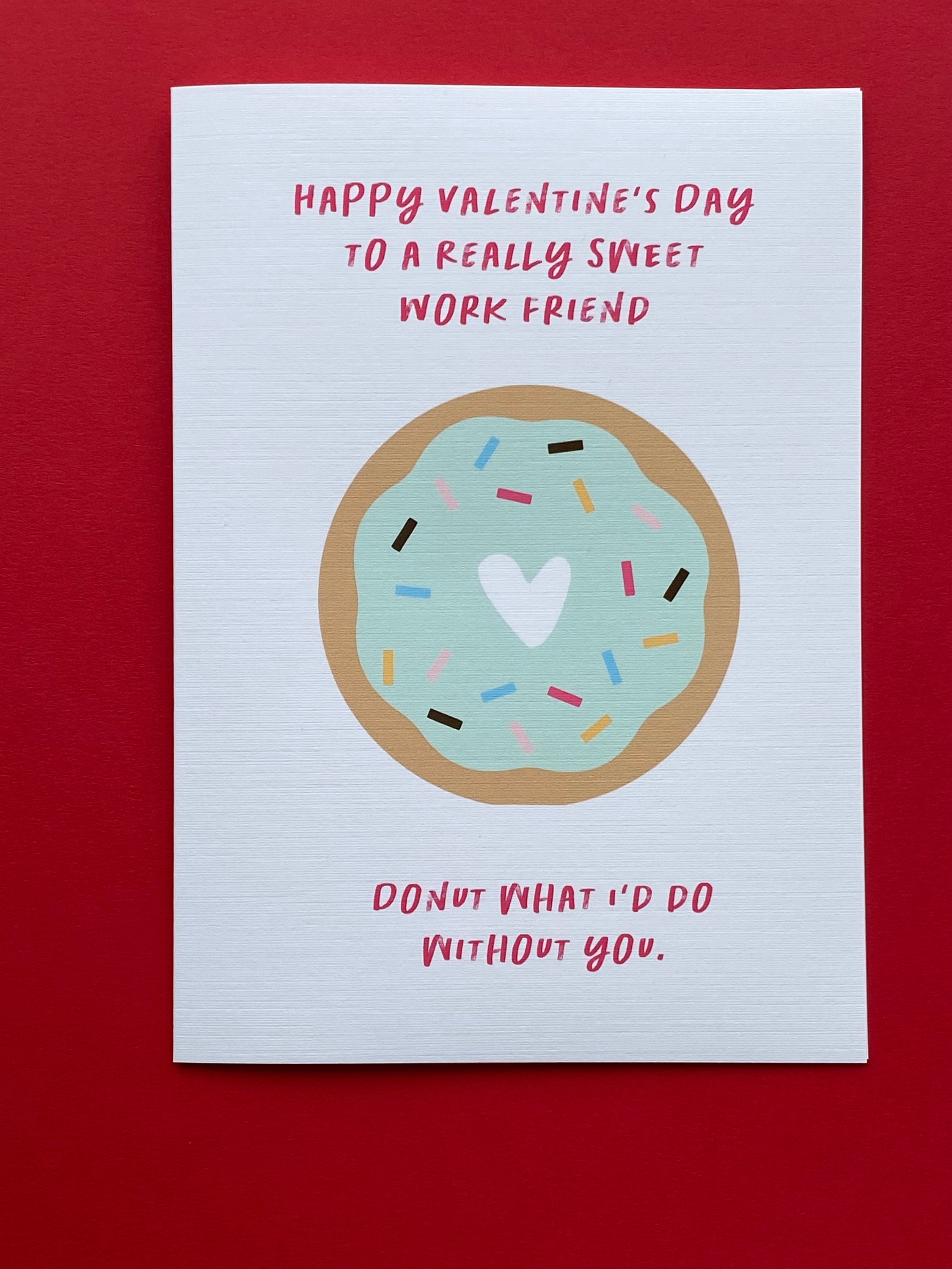 Donut Puns Workplace Valentine Cards Valentine for Coworkers - Etsy