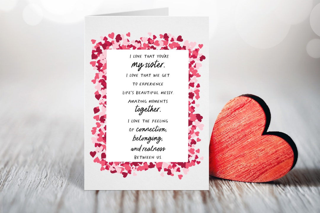 Sister Valentine's Day Card for Sister Card, From Sister, Sister Best ...
