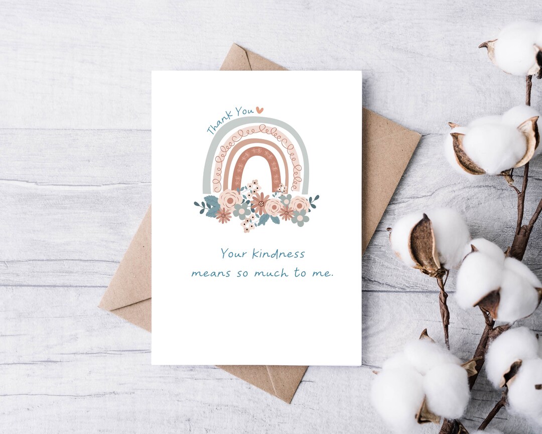Boho Rainbow Thank You Card: Blank Inside - Etsy
