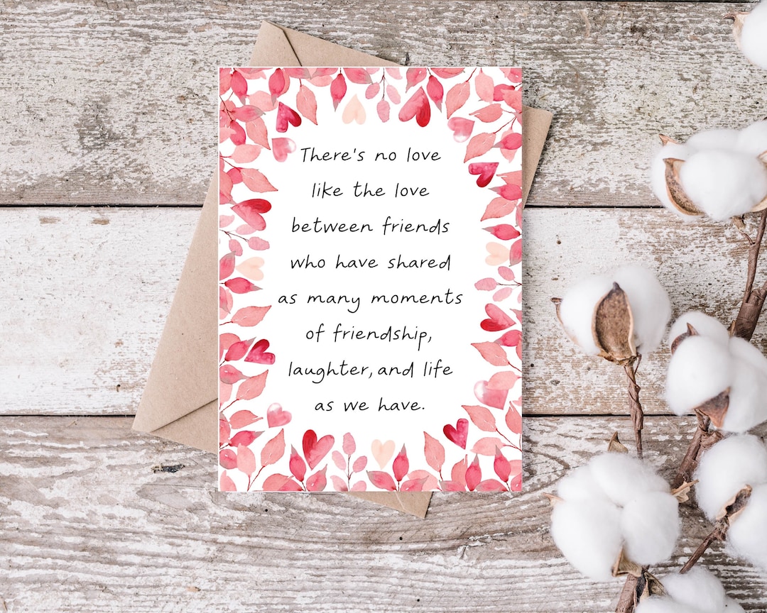 Best Friend Valentines Day Card for Friend, Lifelong Friends, Friend ...