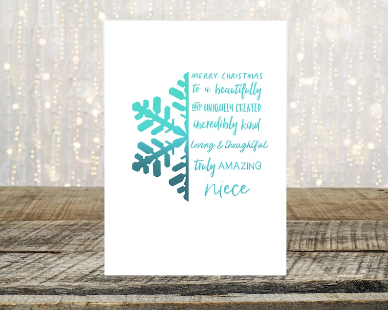 Christmas Card for Niece Card Special Niece Christmas Card - Etsy