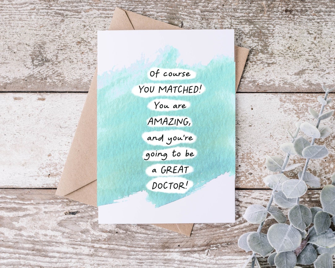 Doctor Match Day Card, Matching Day for Residency, Resident Match Day ...