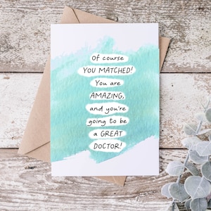 Doctor Match Day Card, Matching Day for Residency, Resident Match Day ...