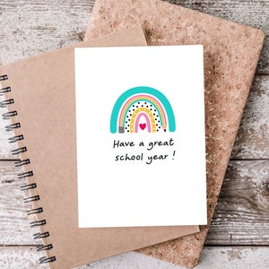 Back to School Card Printable, for Kids, for Teacher, Have a Great ...