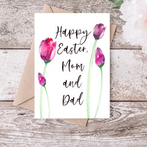 Easter Card for Parents, Happy Easter Mom and Dad, Love You - Etsy