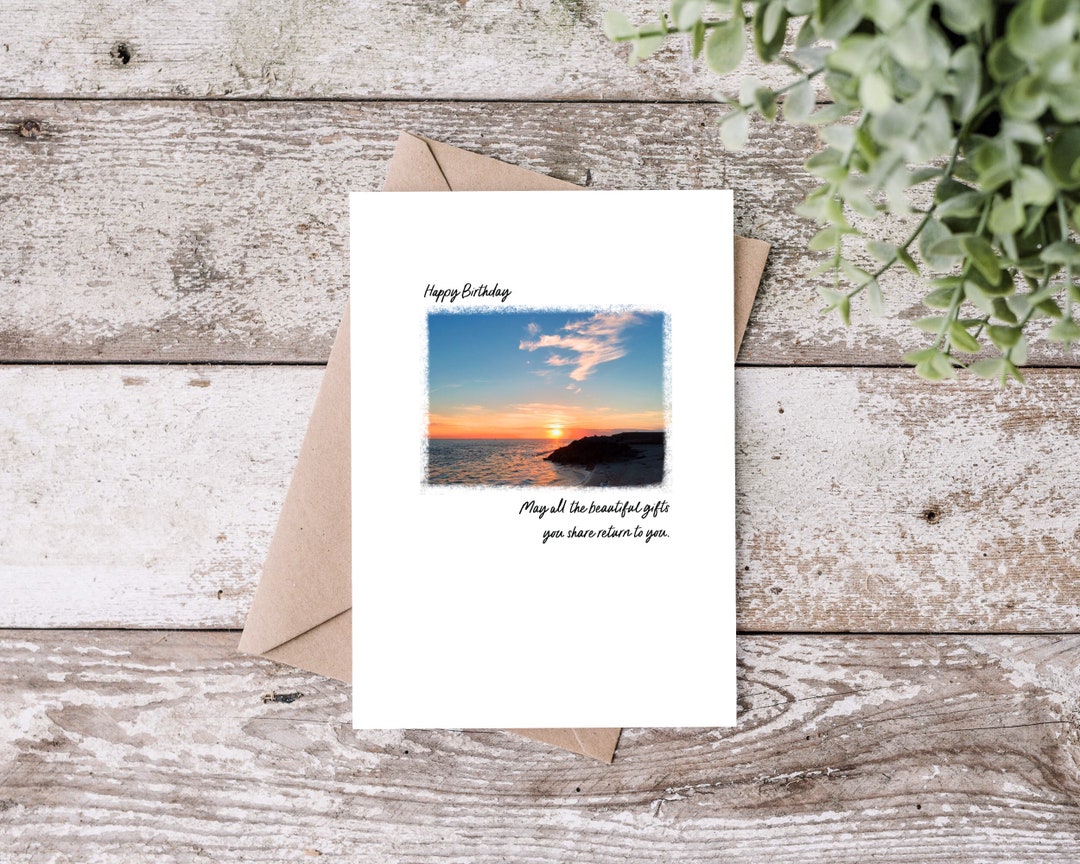 Ocean Sunrise Birthday Card: Beach Lover Gift - Etsy