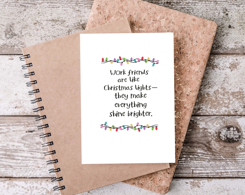Printable Christmas Cards for Coworker Work Friend Gift - Etsy Hong Kong