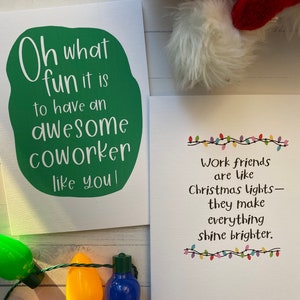Work Christmas Cards, Fun Coworker Christmas, Work Friend Gift, Secret ...