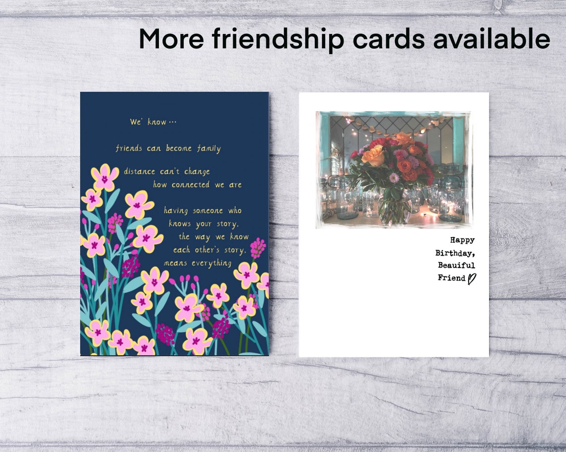 Friend Birthday Card Birthday Wishes for a Friend Happy - Etsy