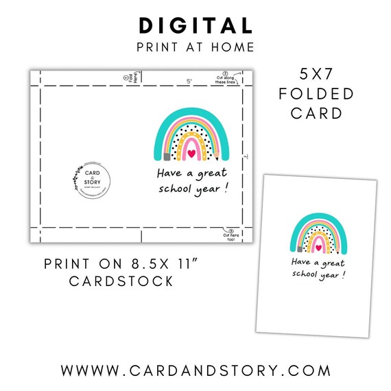 Back to School Card Printable for Kids for Teacher Have a - Etsy