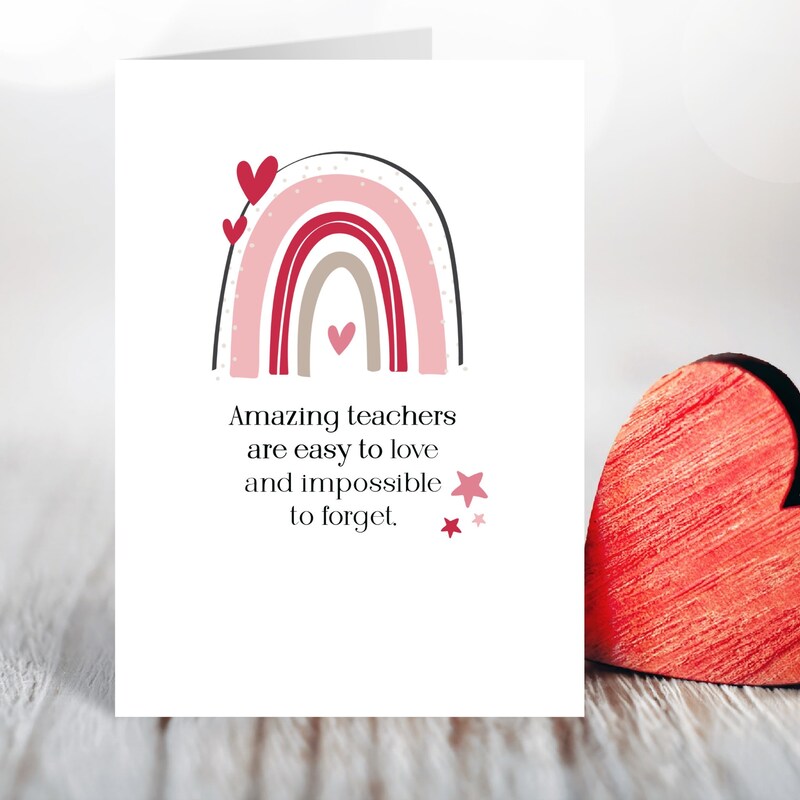 Teacher Valentine Card - Etsy
