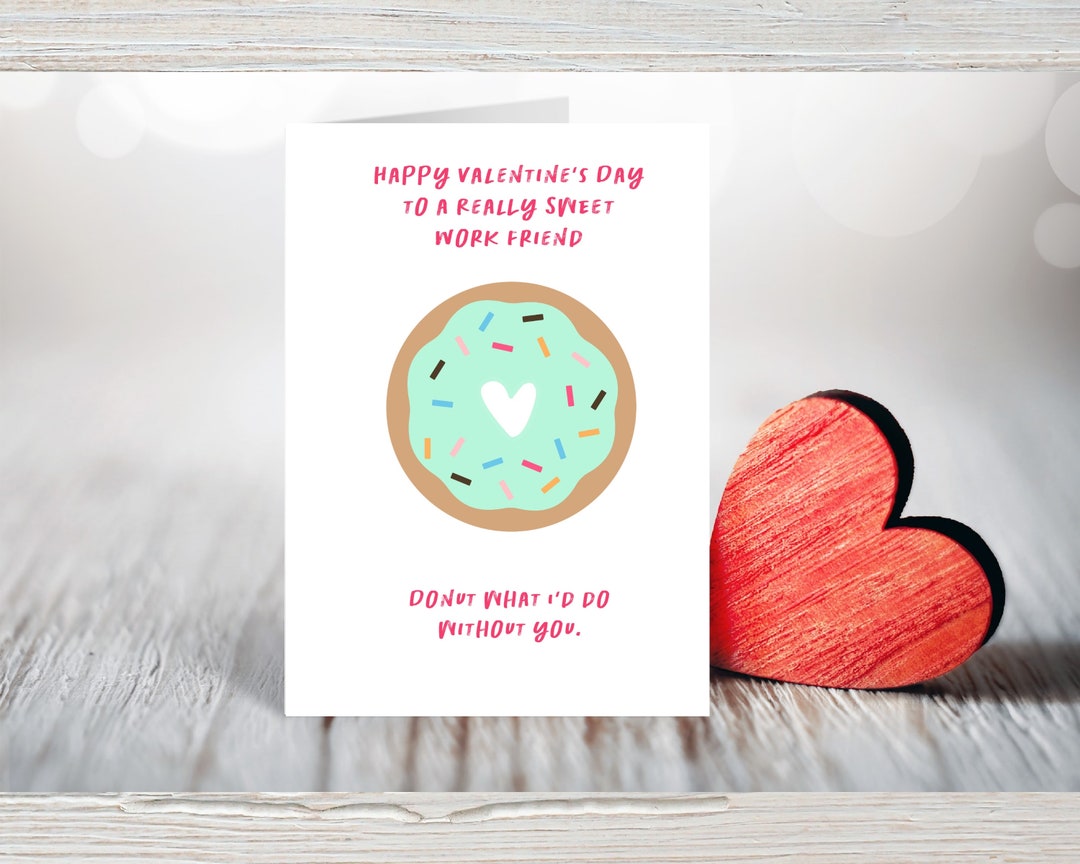 Donut Puns Workplace Valentine Cards, Valentine for Coworkers, Thank ...