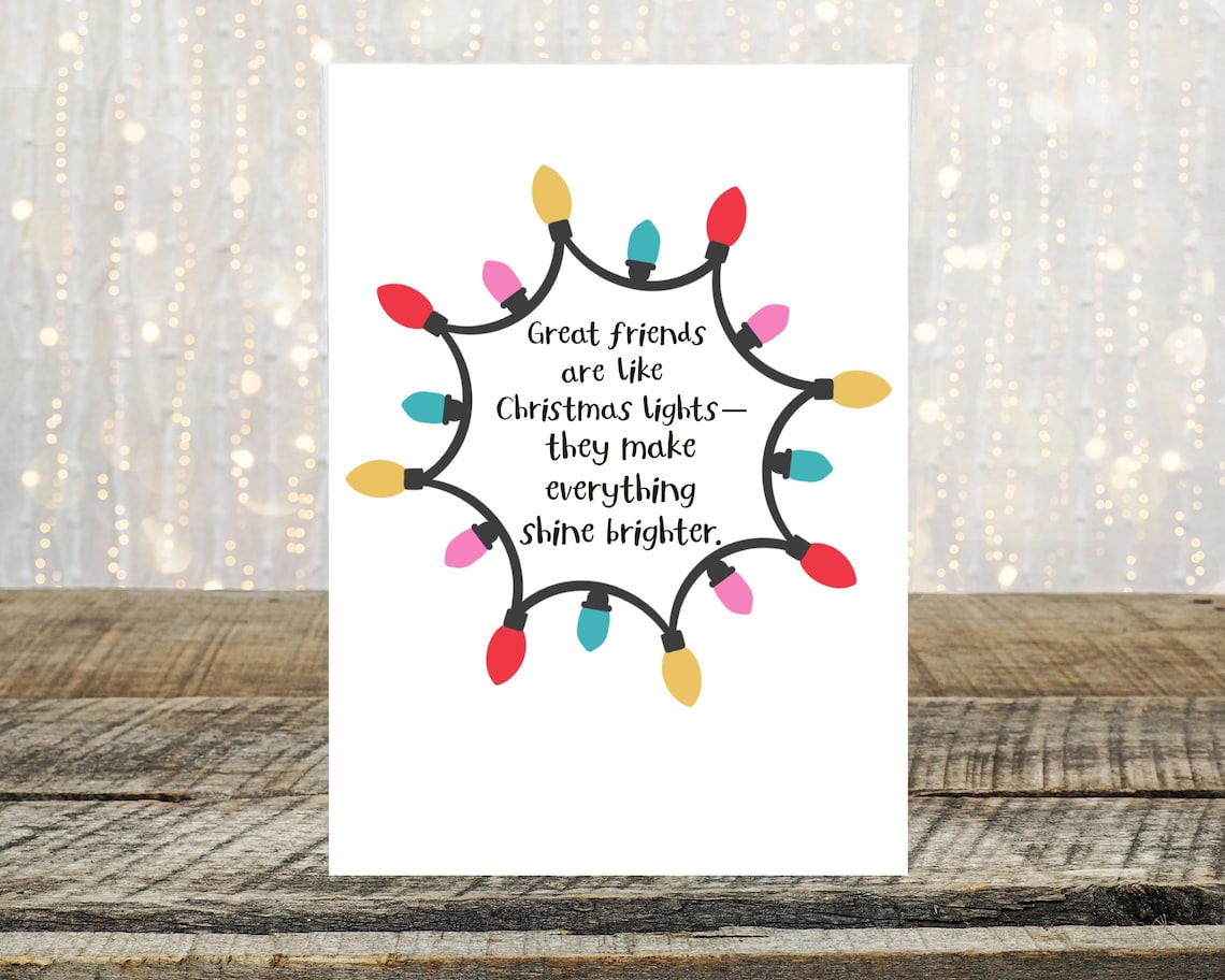 Friend Christmas Card for Best Friend Cute Friendship Cards - Etsy