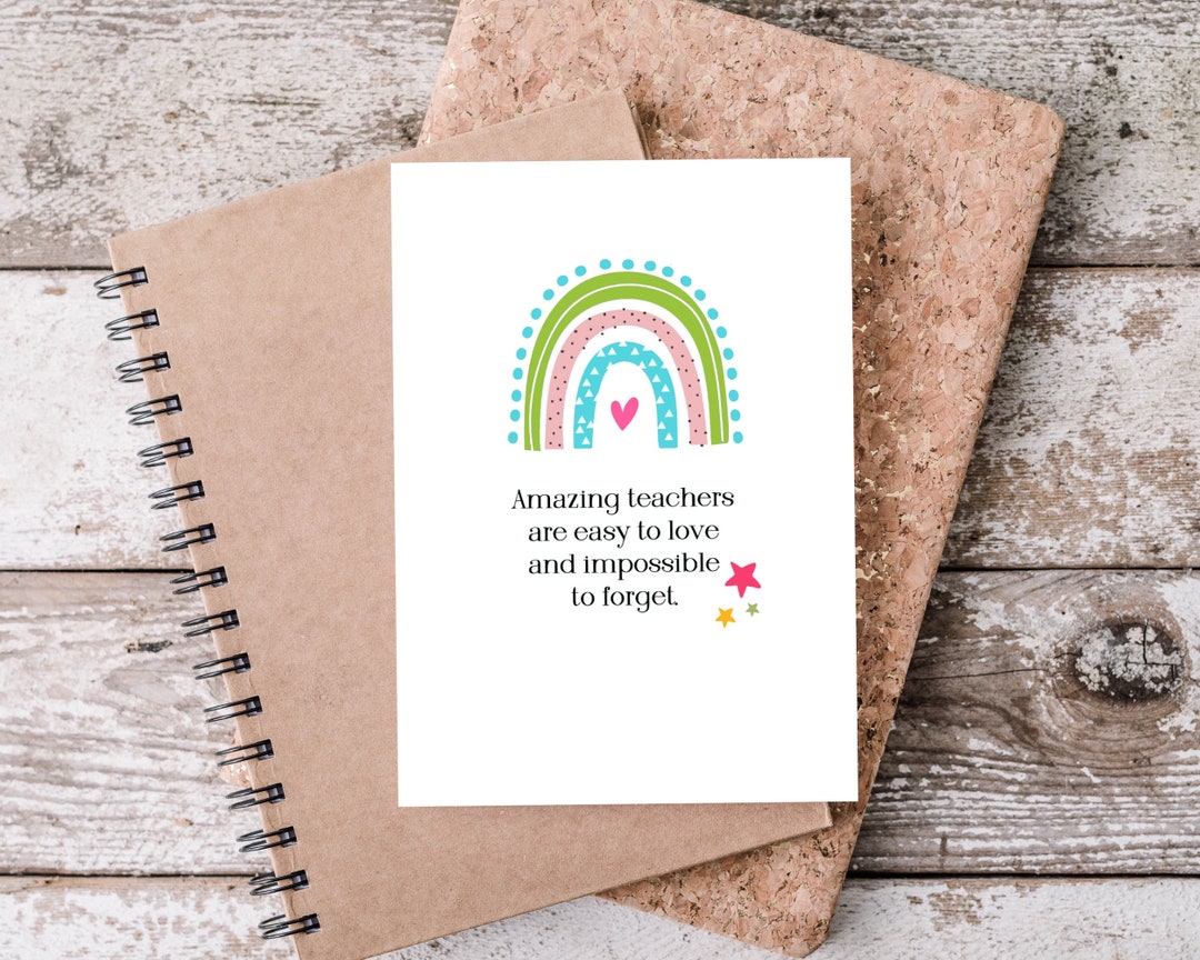 End of the Year Teacher Card, Teacher Thank You Card, Amazing Teacher ...