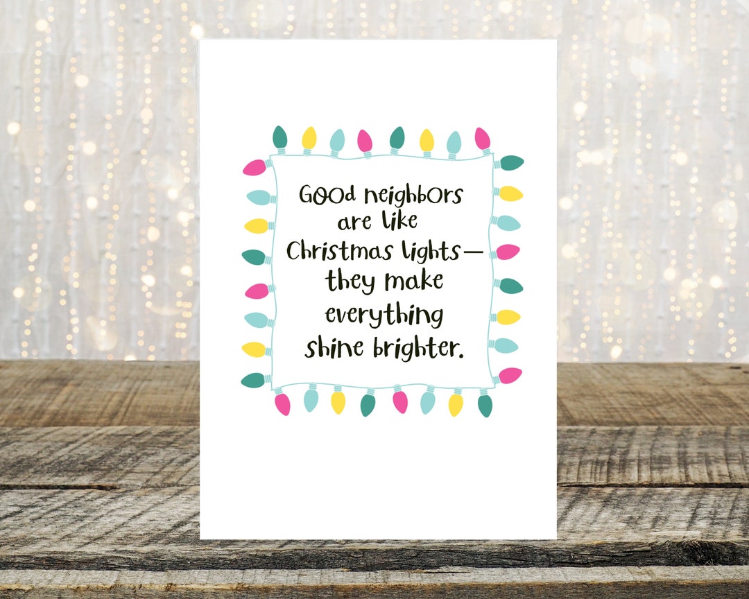 Neighbor Christmas Card Neighbor Friends Thankful for - Etsy