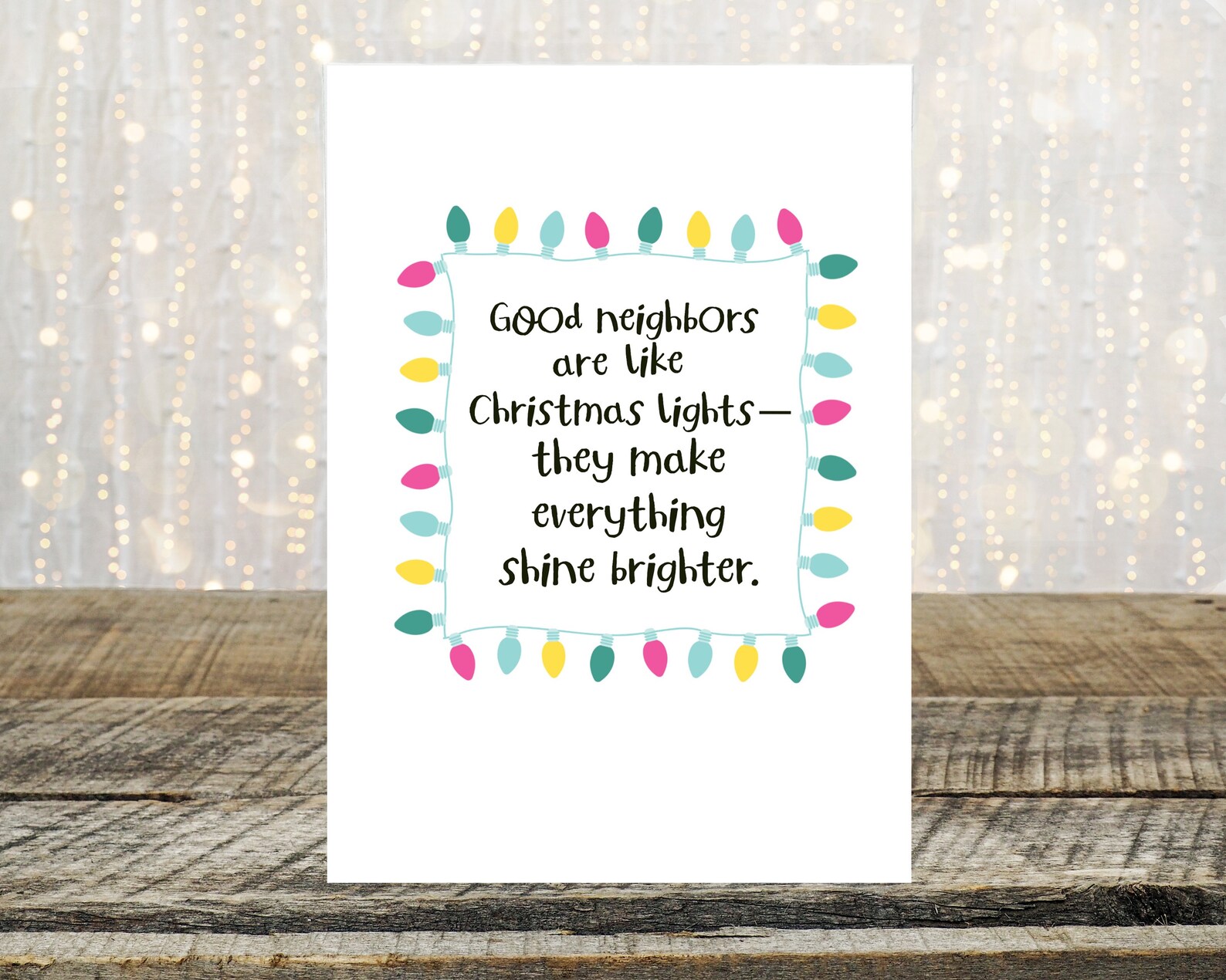 Neighbor Christmas Card, Cute Holiday Gift - Etsy