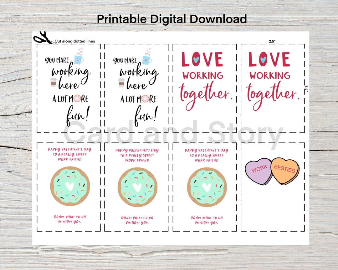 Coworker Valentine Printable, Work Valentine PDF, Work Bestie Gift ...