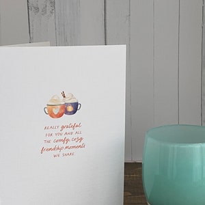 Fall Cards for Friends, Grateful for You Fall Cards, Cozy Fall Gift ...