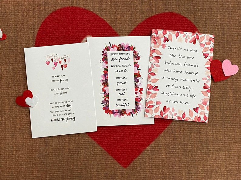 Best Friend Valentines Day Card for Friend, Lifelong Friends, Friend ...