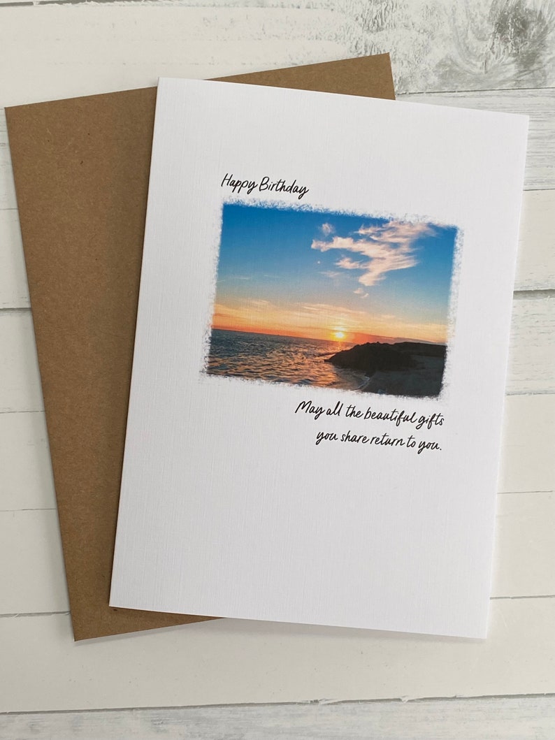 Ocean Sunrise Birthday Card: Beach Lover Gift - Etsy