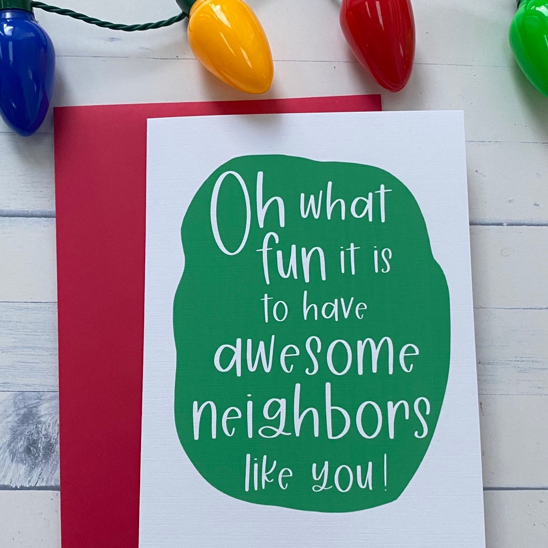 Christmas Card for Neighbor Christmas Gift, Neighbor Friends, Thankful ...