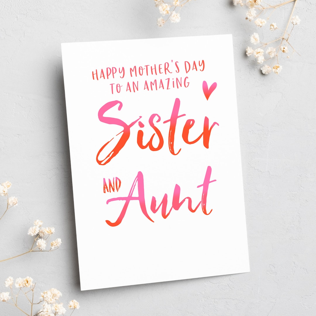 Sister Aunt Mother's Day Card: Love You Sister - Etsy
