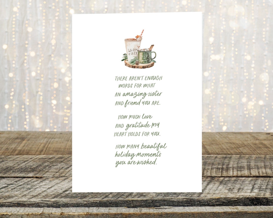 Sister Christmas Card: Warm Holiday Wish - Etsy