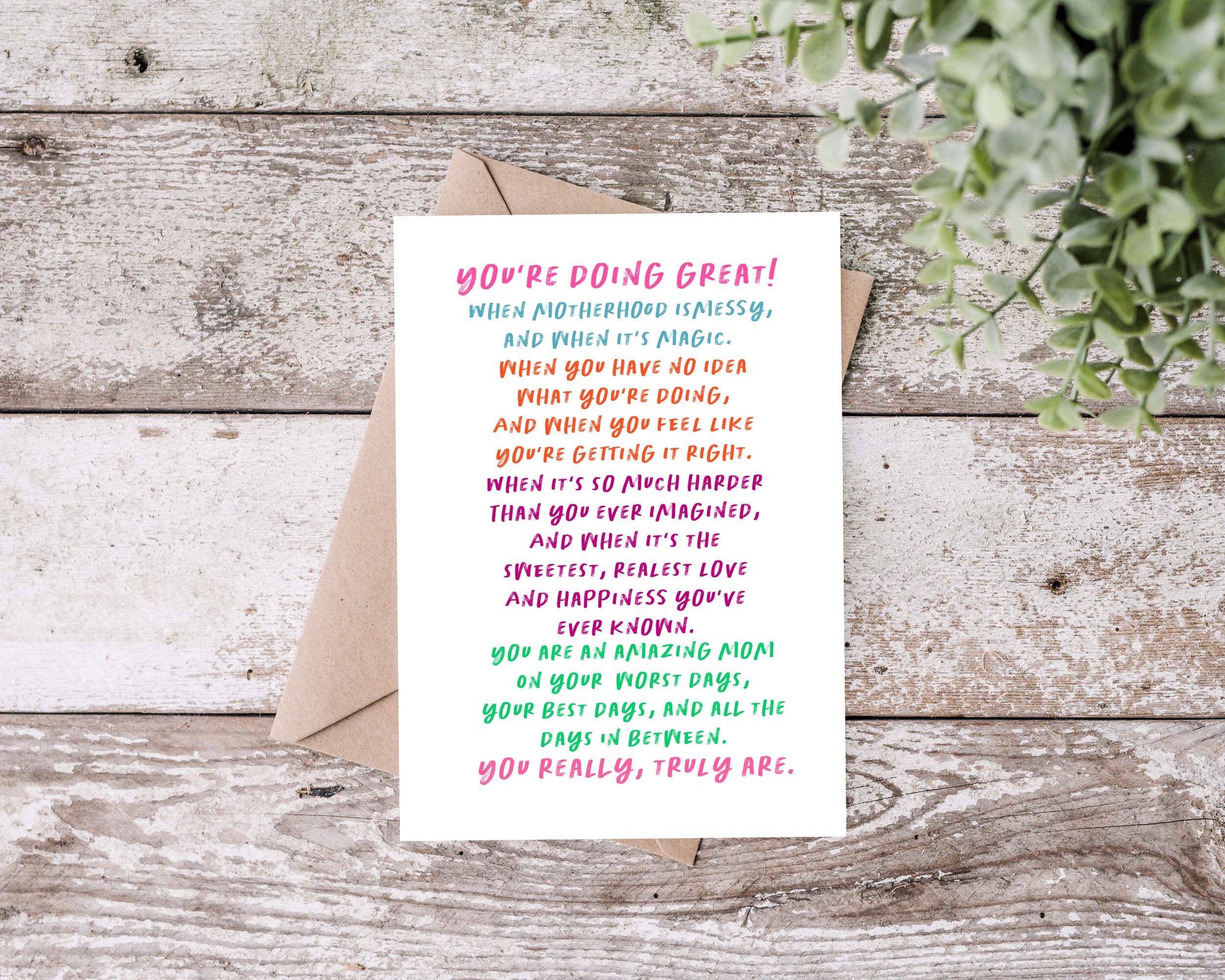 Mom Encouragement Card: New Parent and Motherhood Support - Etsy