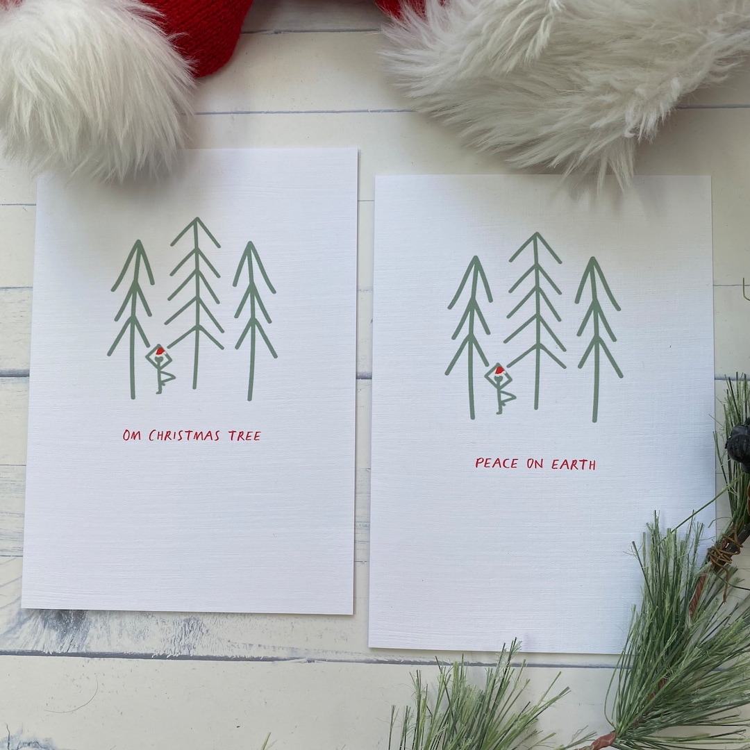 Christmas Yoga Cards, Yoga Themed Christmas Cards, Holiday Yoga Cards ...