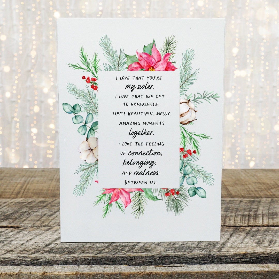 Sister Christmas Card From Sister, Christmas Sister Card, Special Sister Card, Sister Xmas Card ...