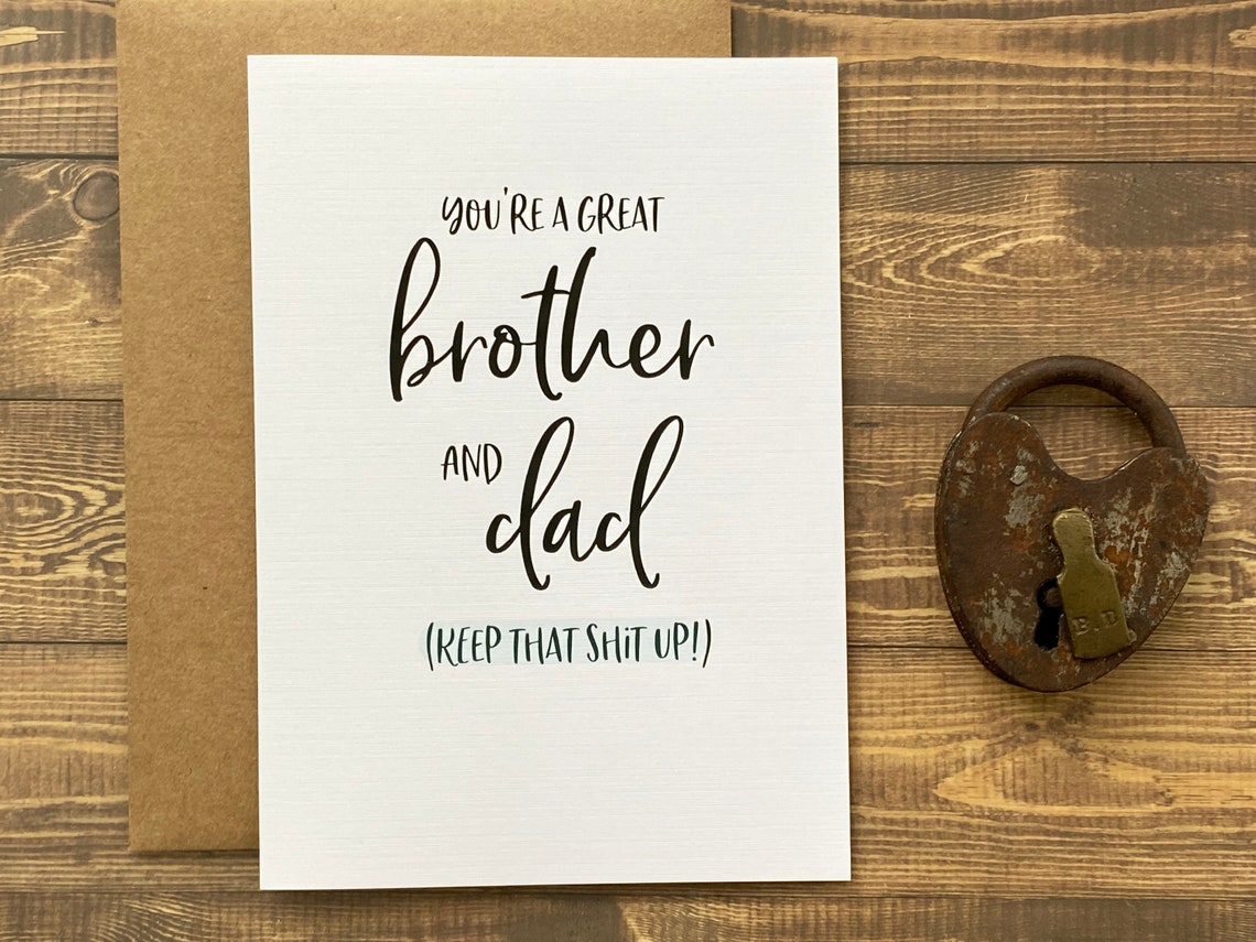 Brother Father's Day Card Funny Fun Happy Fathers Day | Etsy