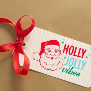 Retro Christmas Gift Tags Printable, Colorful Christmas Tag, DIY ...