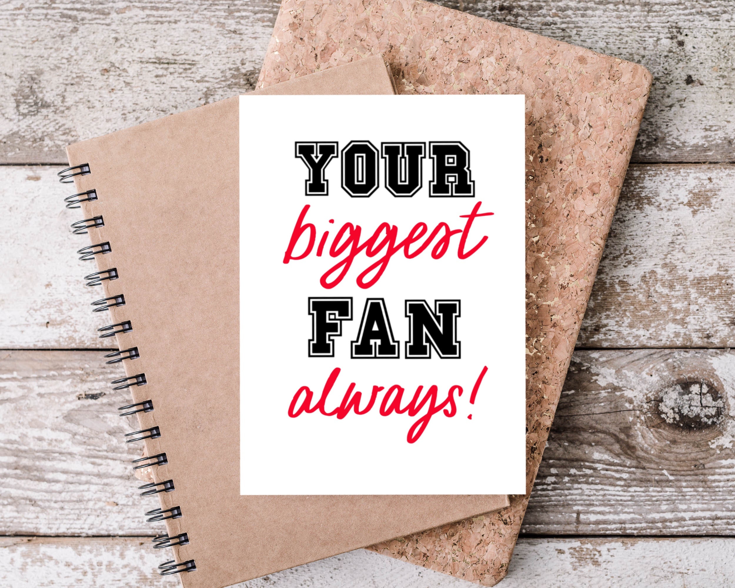 Biggest Fan Cards for College Student, High School, Motivational Cards ...