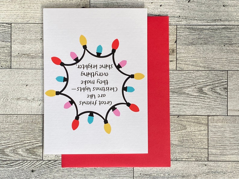 Friend Christmas Card for Best Friend, Cute Friendship Cards, Christmas ...