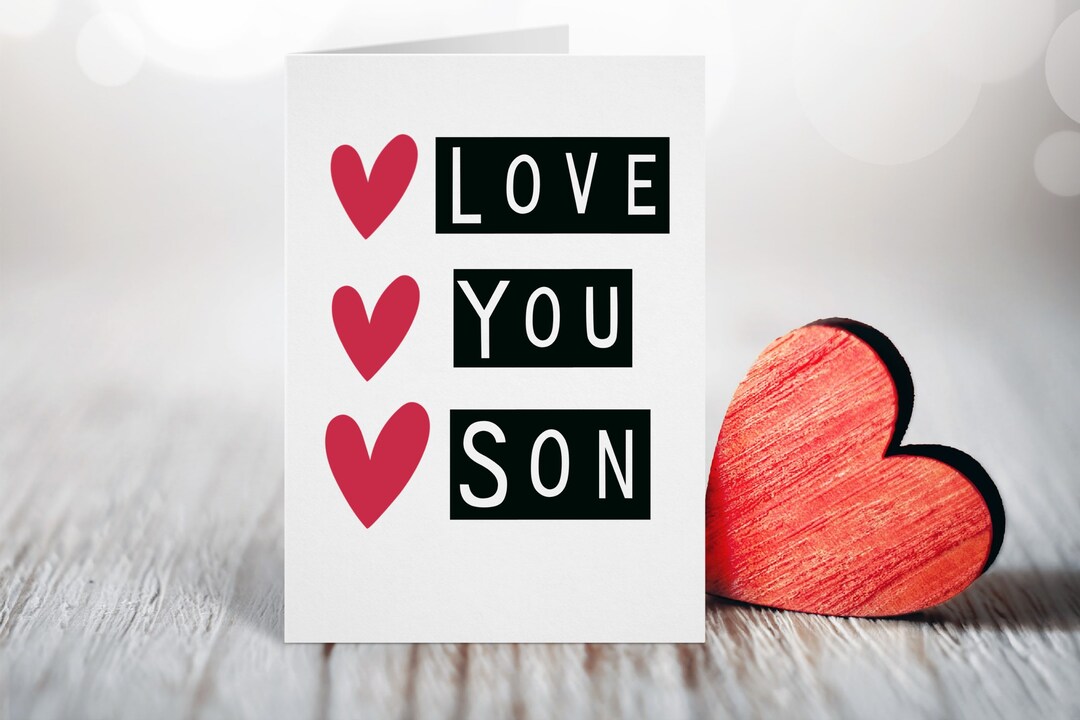 Son Valentine, Valentine's Day Card for Son, From Mom, From Dad, From ...
