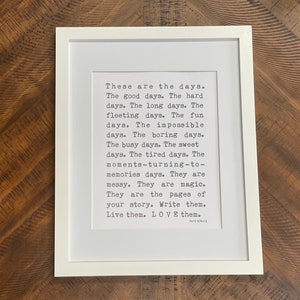 Motivational Quote Print: These Are the Days, Inspirational Art - Etsy