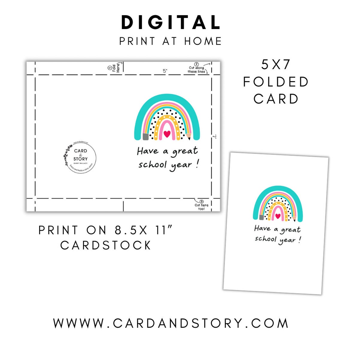 Back to School Card Printable for Kids for Teacher Have a - Etsy