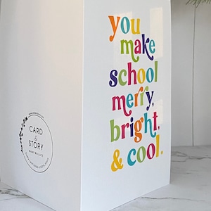 Printable Christmas Card for Teacher, Instant Download, Holiday Gift ...