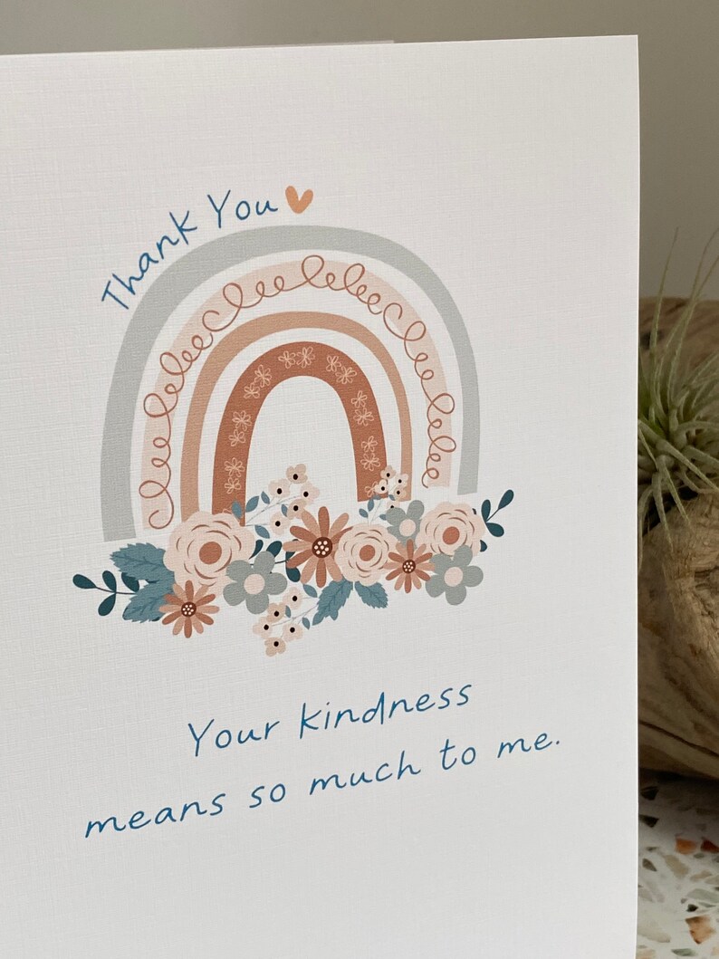 Boho Rainbow Thank You Card: Blank Inside - Etsy