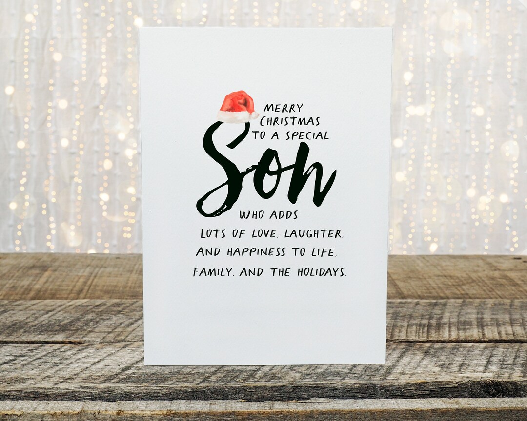 Christmas Card for Son: Special Holiday Message - Etsy
