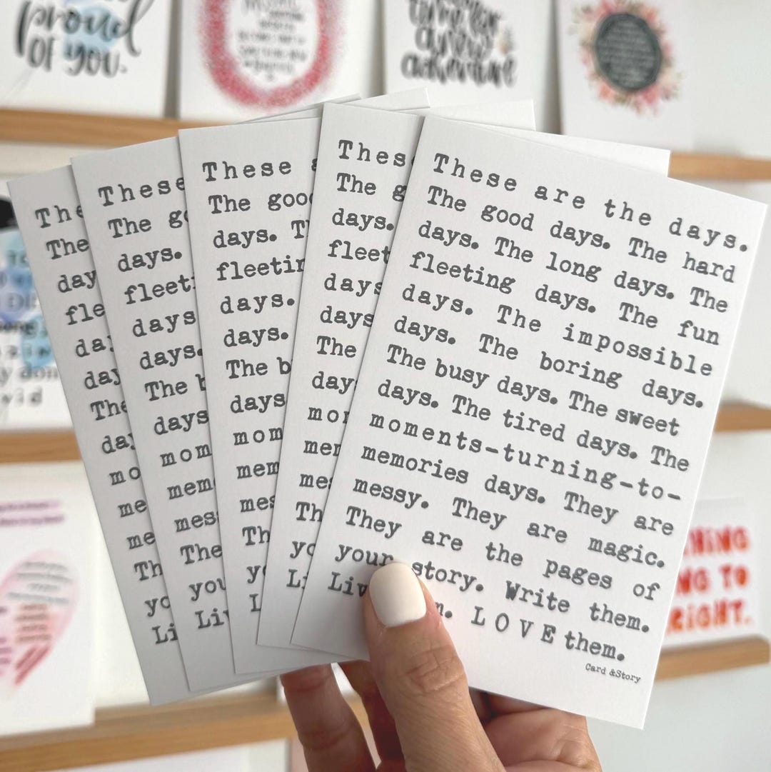 These Are the Days Mini Prints, Set of 5 - Etsy