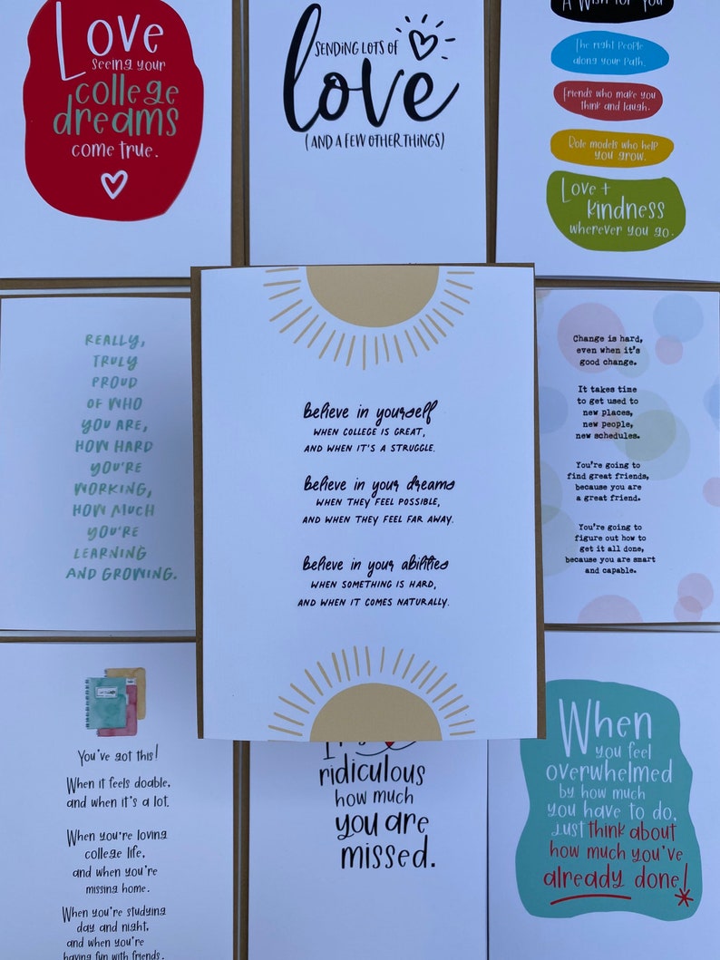 College Card Bundle 9 Cards for College Students Leaving for - Etsy