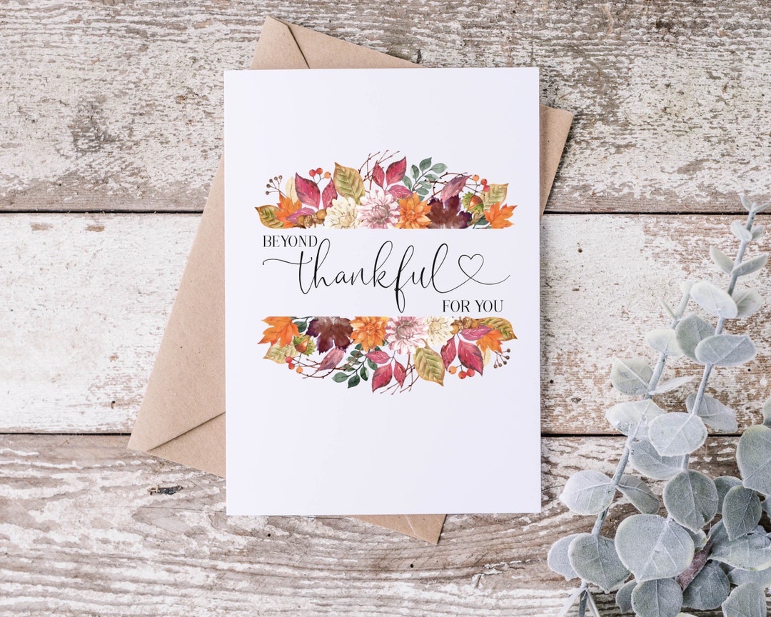 Fall Thank You Card: Thanksgiving Friendship, Grateful Card - Etsy