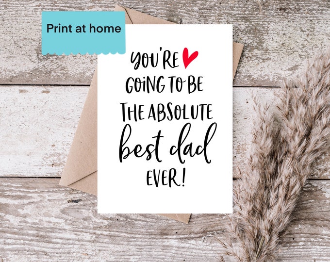 Neutral Dad to Be Printable Card, Card From Baby, New Dad, Expecting ...