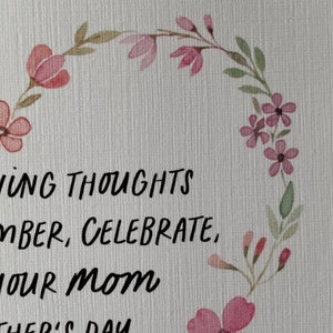 Sympathy Card: First Mother's Day Without Mom, Bereavement Gift - Etsy