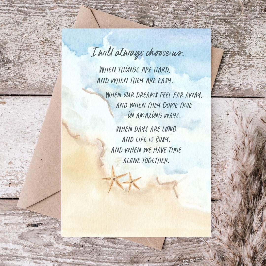 I Choose Us Romantic Love Card - Etsy