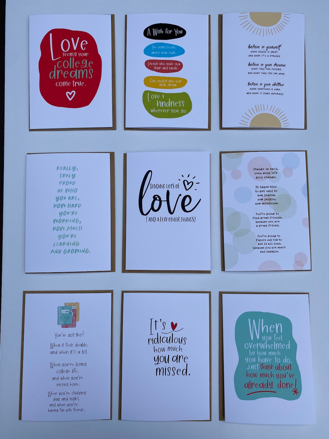 College Card Bundle, 9 Cards for College Students, Leaving for College ...