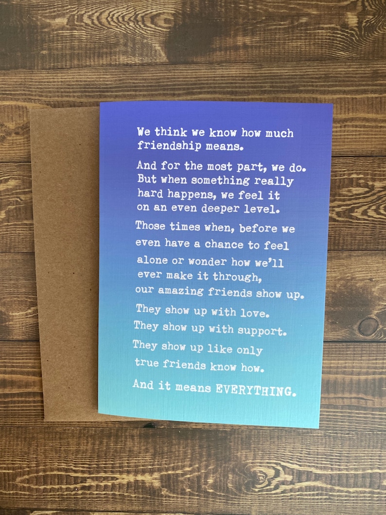 Friendship Thank You Card for Close Friend - Etsy