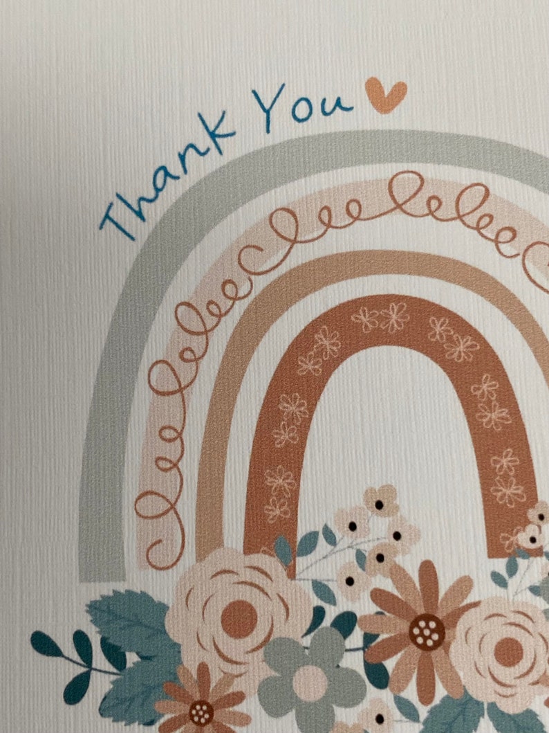Boho Rainbow Thank You Card: Blank Inside - Etsy